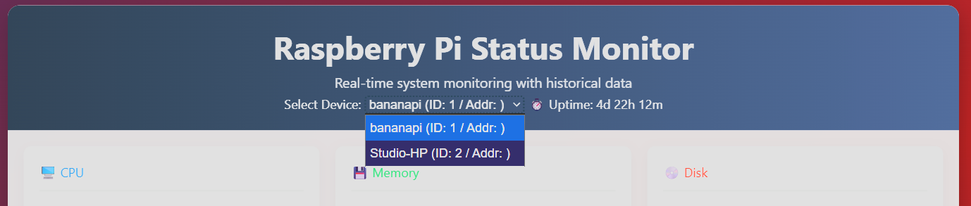Multi-Device Raspberry Pi Status Monitor | Multi-device-RPi-status-monitor